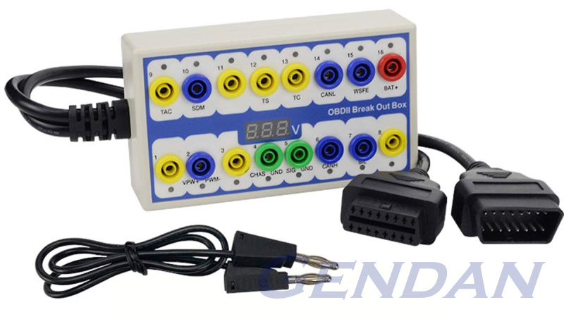 EOBD/OBD-II Breakout Box & Test Box with LEDs and Digital Display