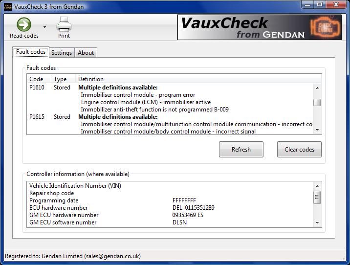 VauxCheck for Vauxhall / Opel fault code reading - Diagnostics software download