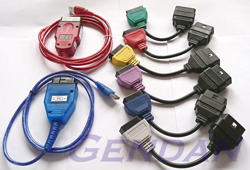 Diagnostic interface & adaptor cable bundle for MultiECUScan diagnostic software